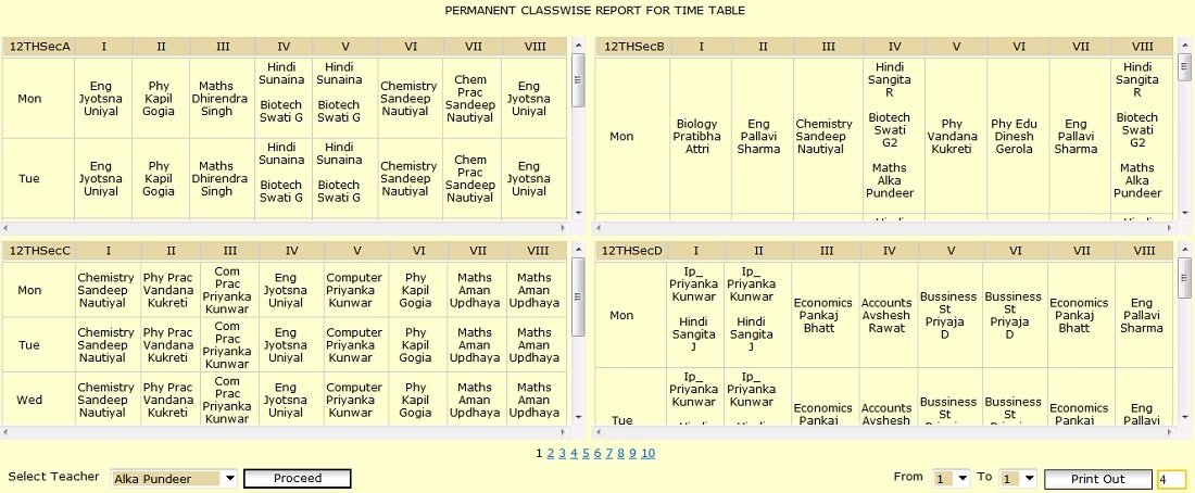 CBSE School Timetable Generator Maker Builder Software